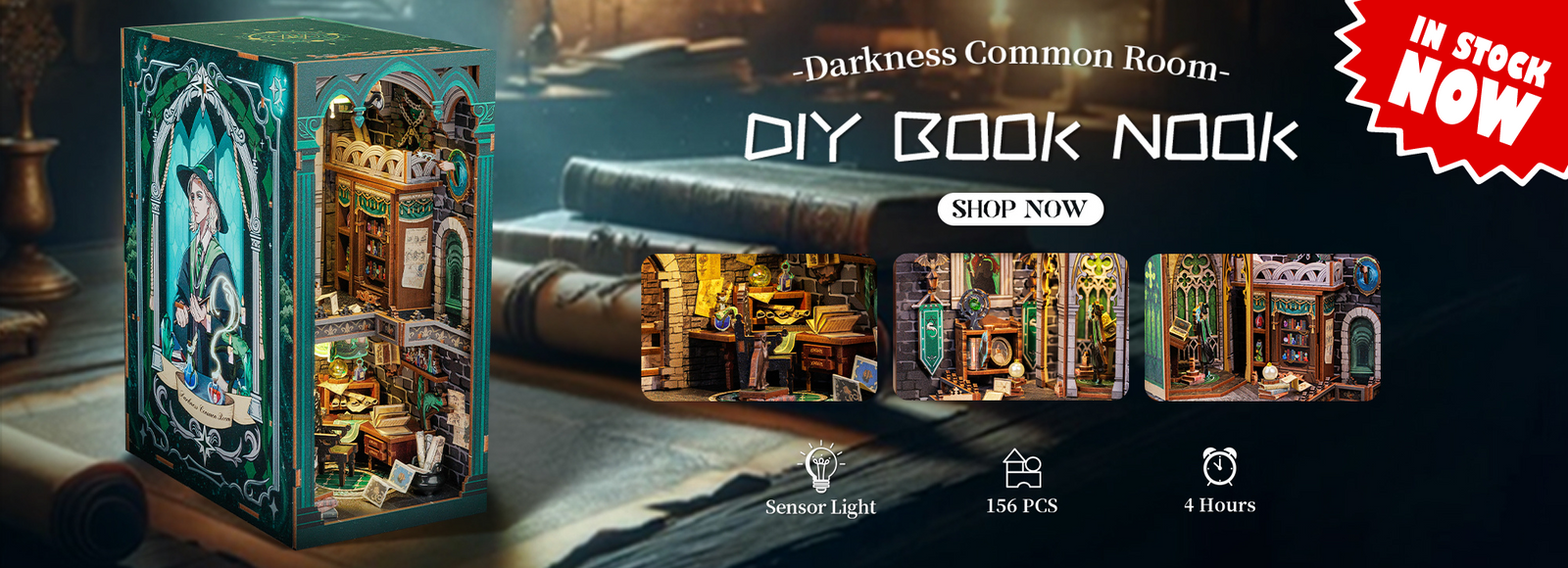 CUTEBEE | DIY Book Nook Kit | Miniature Dollhouse | Bookshelf Decor