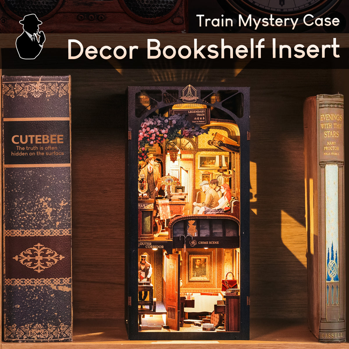 CUTEBEE DIY Book Nook Kit (Train Mystery)
